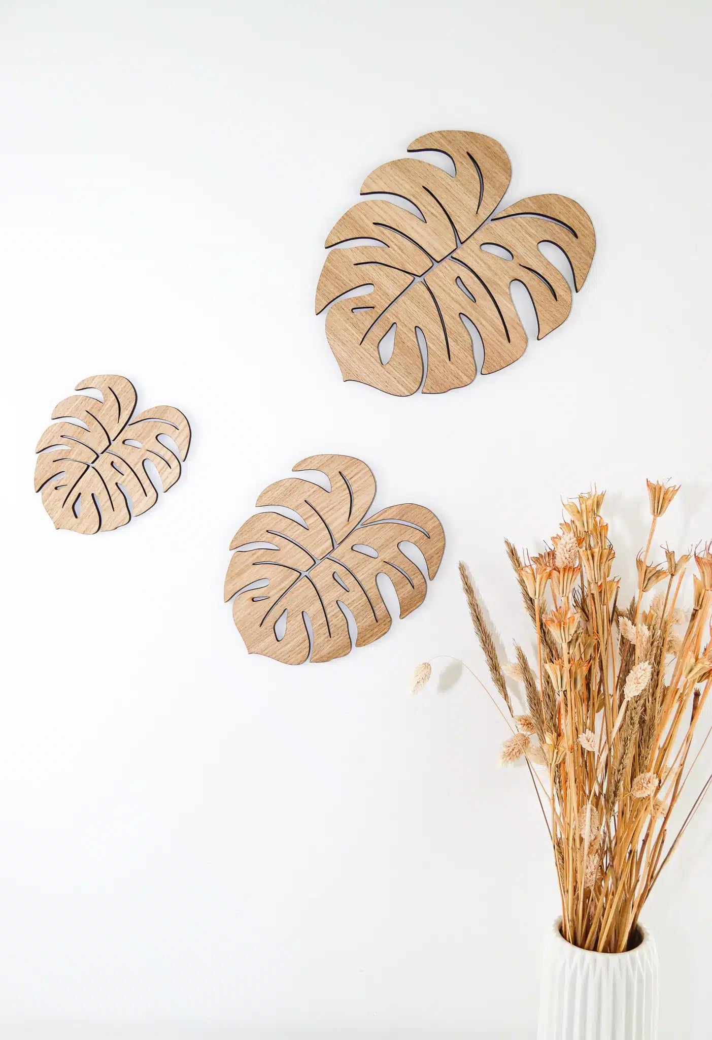 Monstera blad - 3 olika storlekar